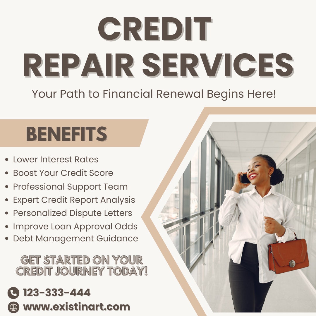 Credit Repair Canva Template Credit Repair Service Flyer - Etsy