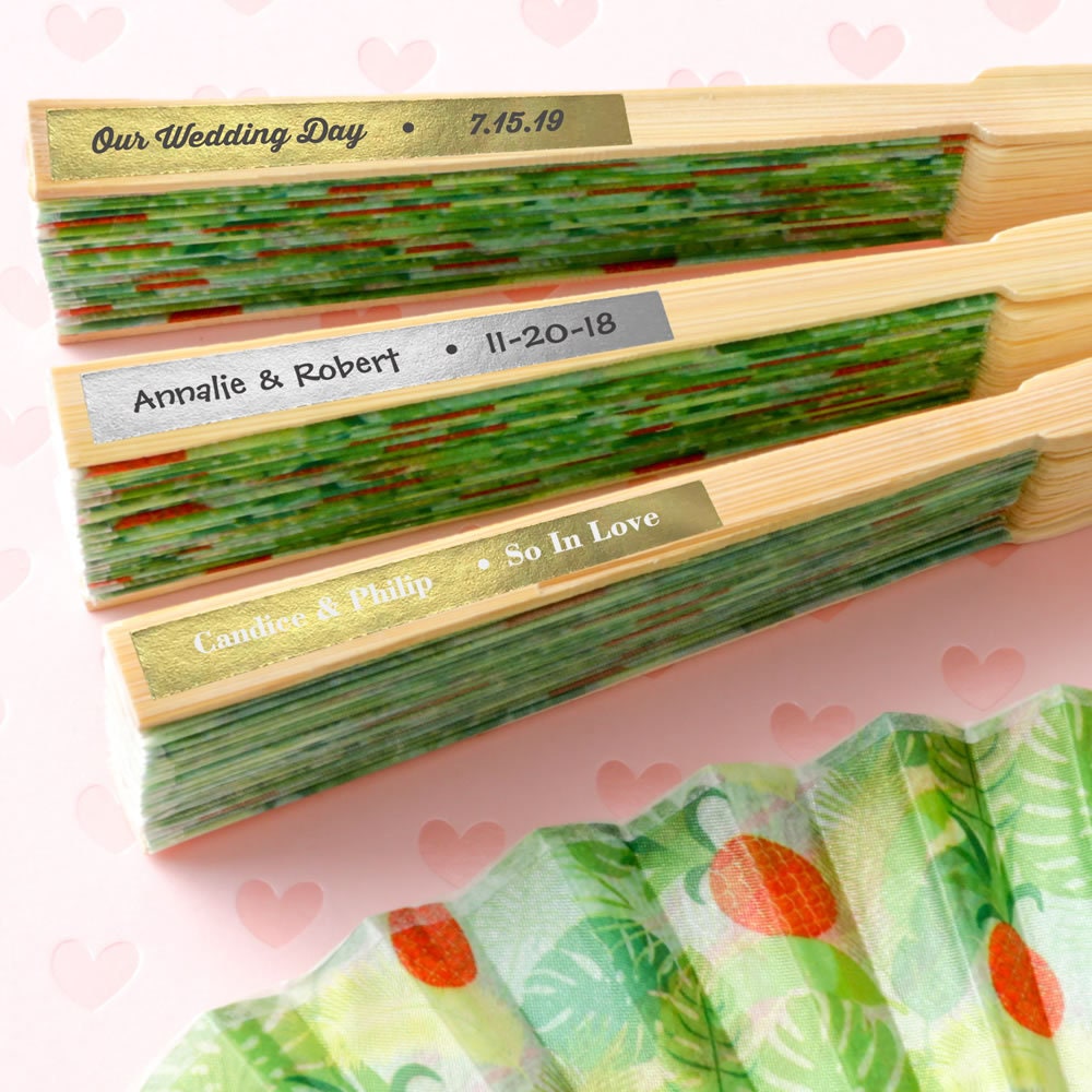 50-200 Personalized Metallics Pineapple Themed Fan Tropical - Etsy