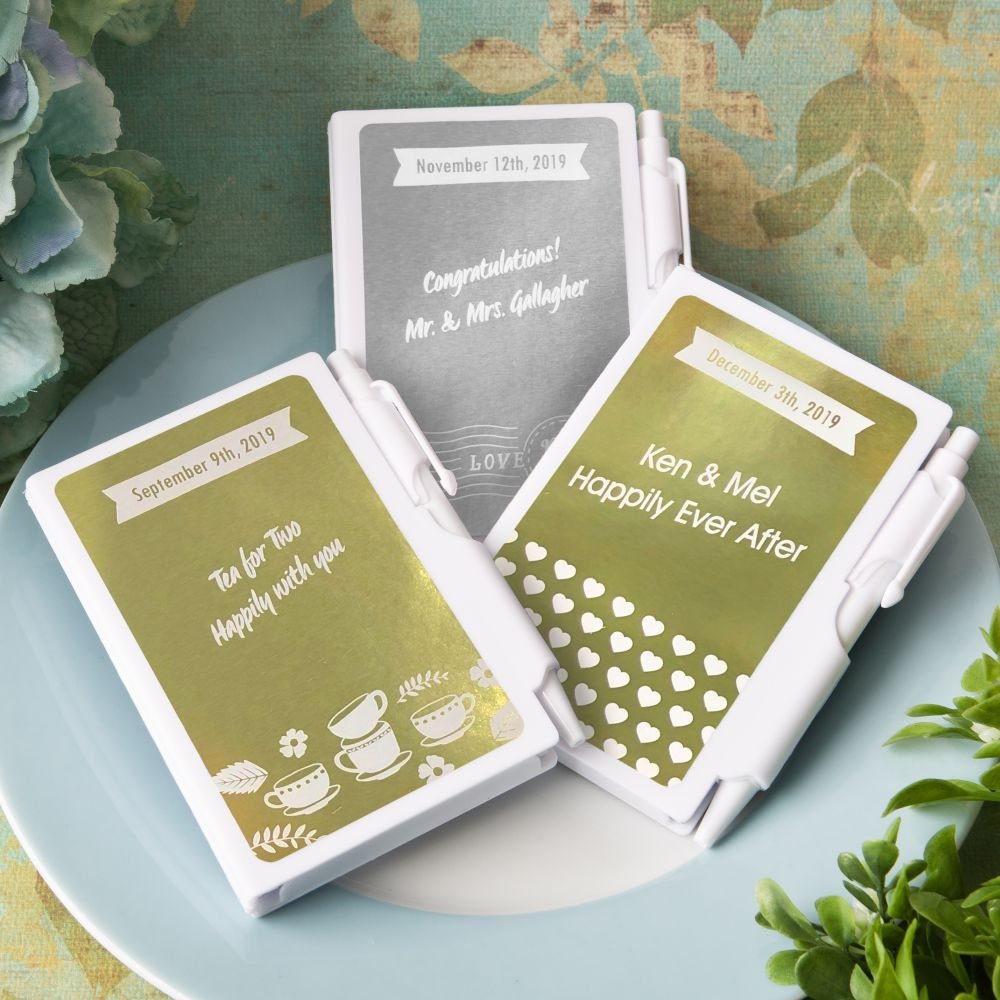 30-200 Personalized Metallic Notebook W/ Pen and Plastic Cover - Etsy