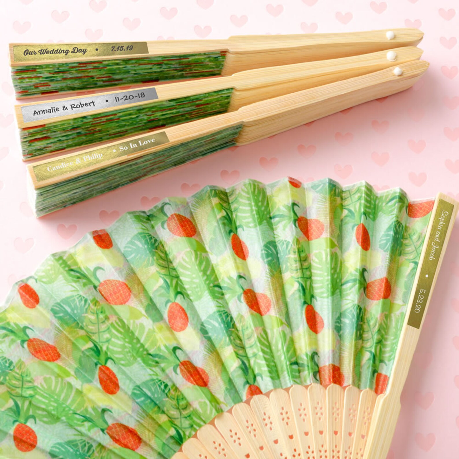 50-200 Personalized Metallics Pineapple Themed Fan Tropical - Etsy