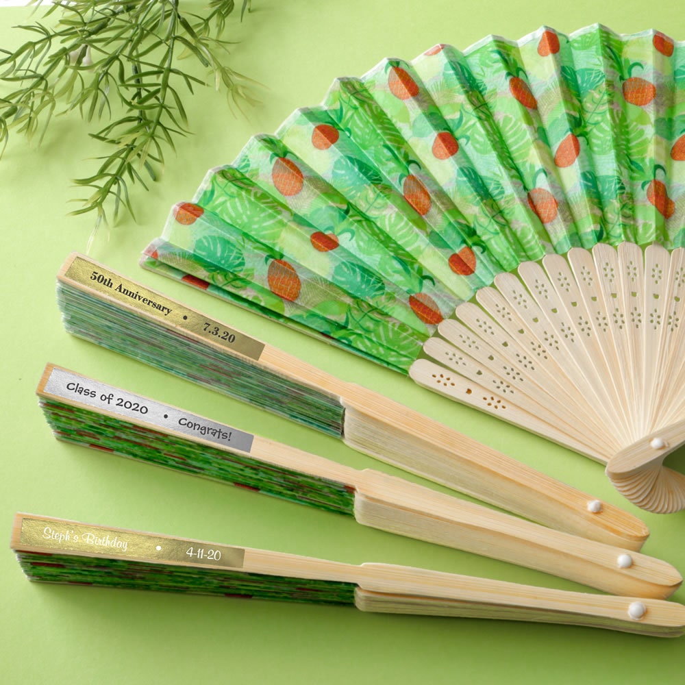 50-200 Personalized Metallics Pineapple Themed Fan Tropical - Etsy