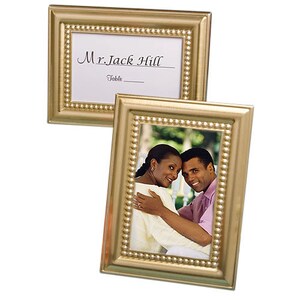 Gold Metal Beaded Place Card Photo Frames in Gift Box W/ Optional ...