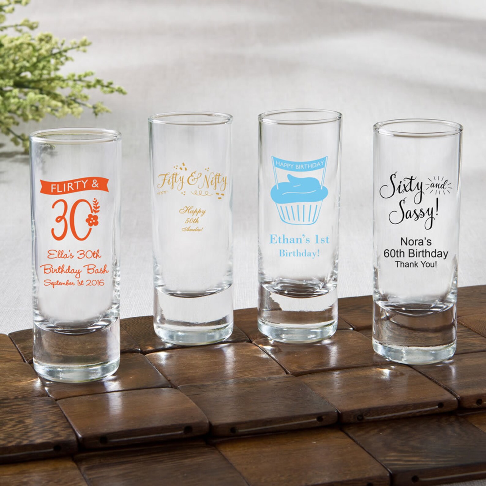 25 100 Personalized 2 Oz Shooter Shot Glass Wedding Shower Etsy