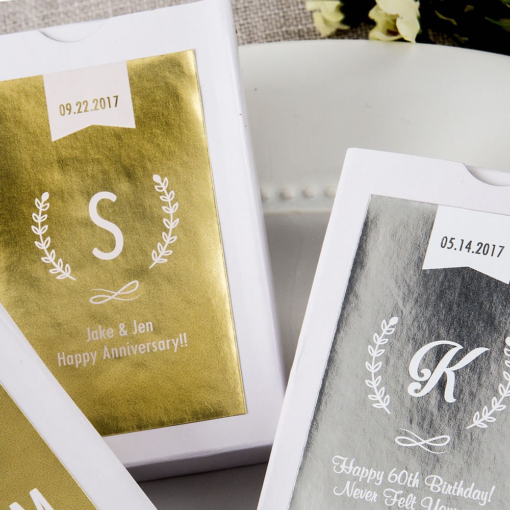 40-100 Personalized Metallics Playing Cards Wedding Baby | Etsy