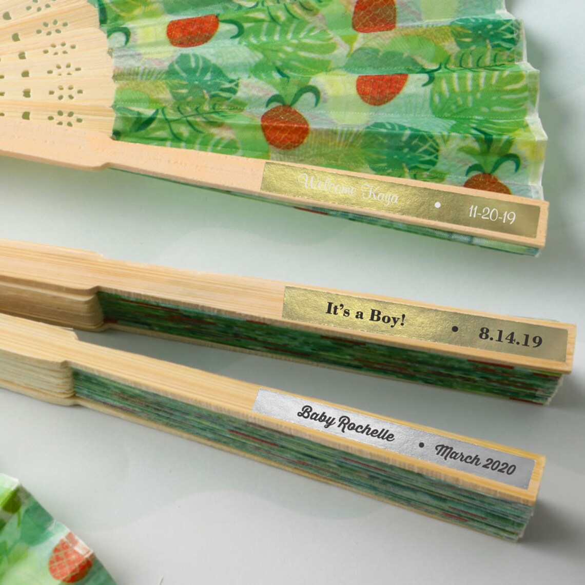 50-200 Personalized Metallics Pineapple Themed Fan Tropical - Etsy