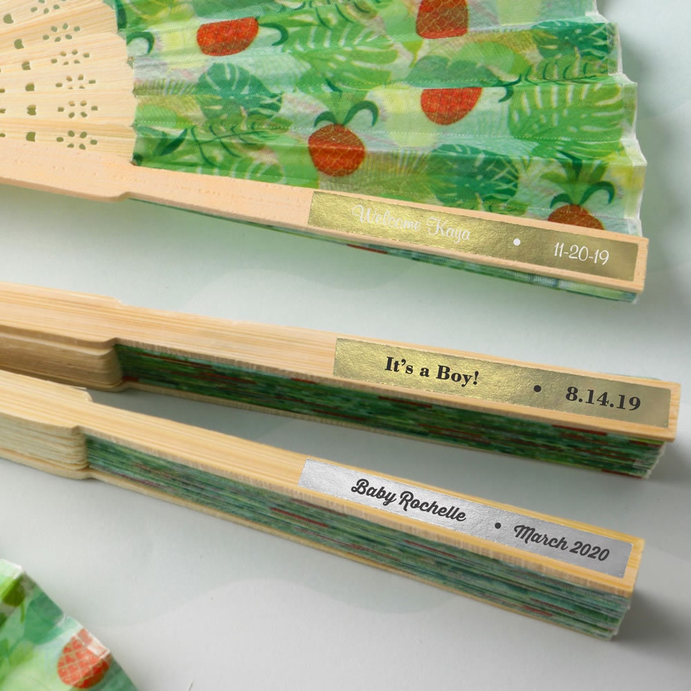 50-200 Personalized Metallics Pineapple Themed Fan Tropical - Etsy