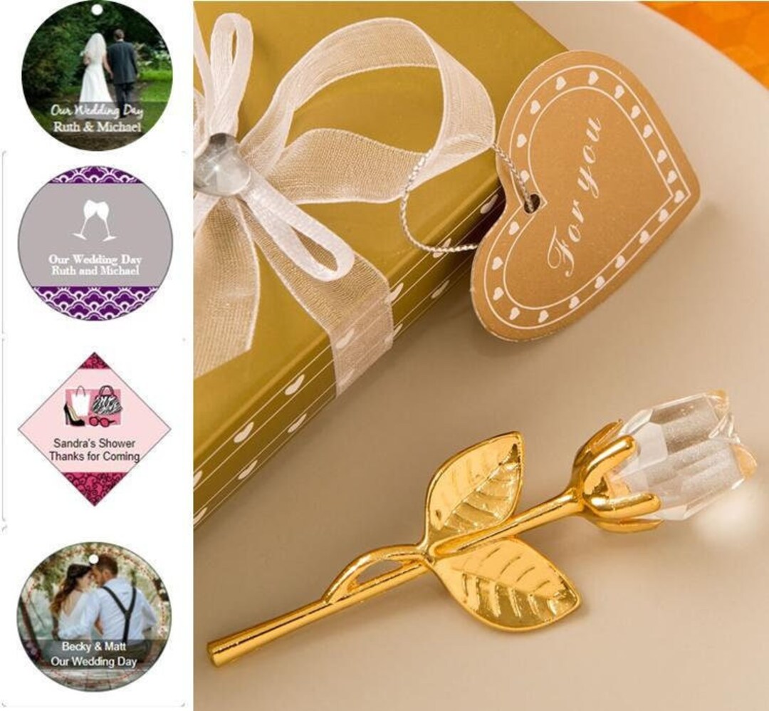Clear Crystal Rose in Gift Box W/ Optional Personalized Tags or ...