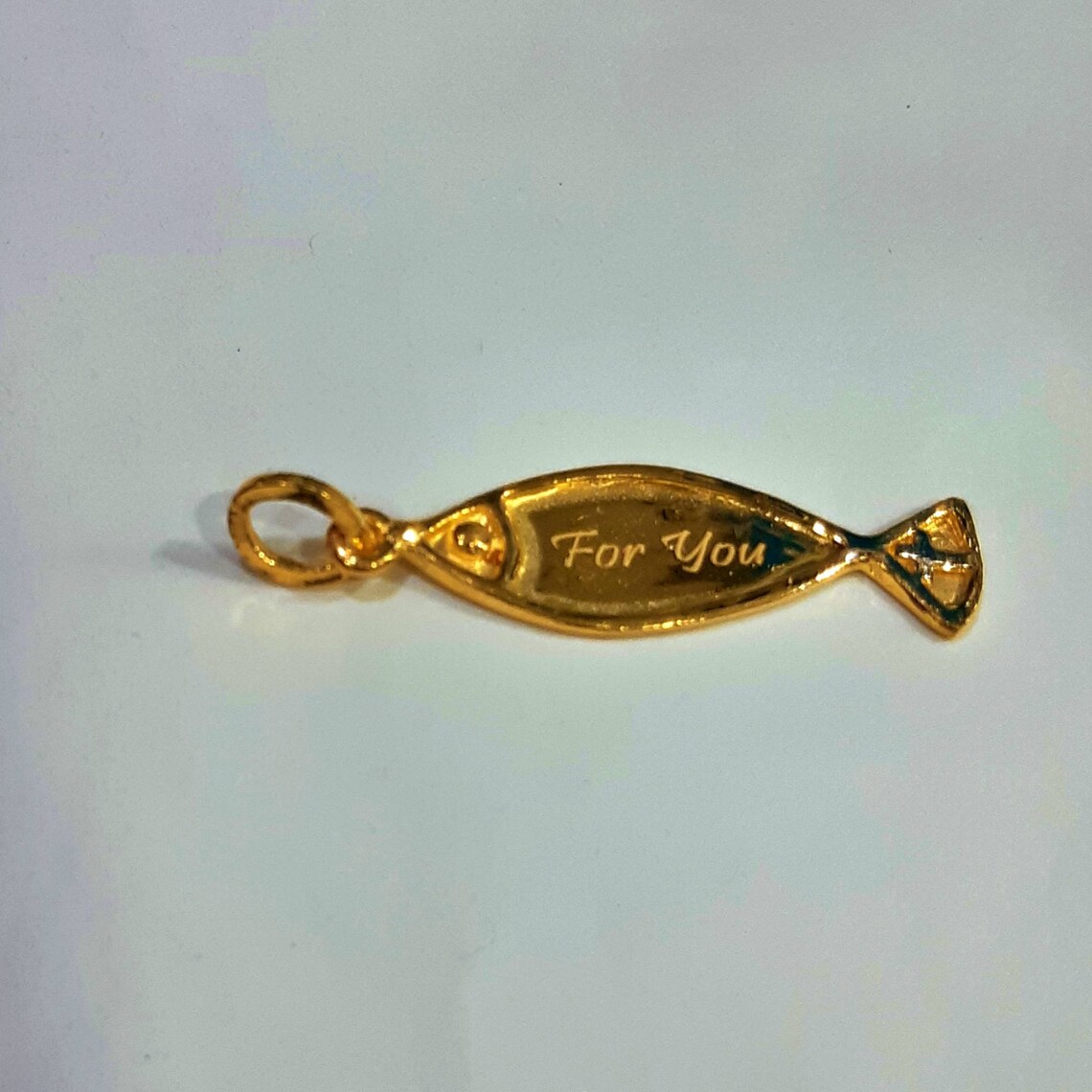 24k Solid Gold Ichthus Christian Fish Pendant 999 Free - Etsy