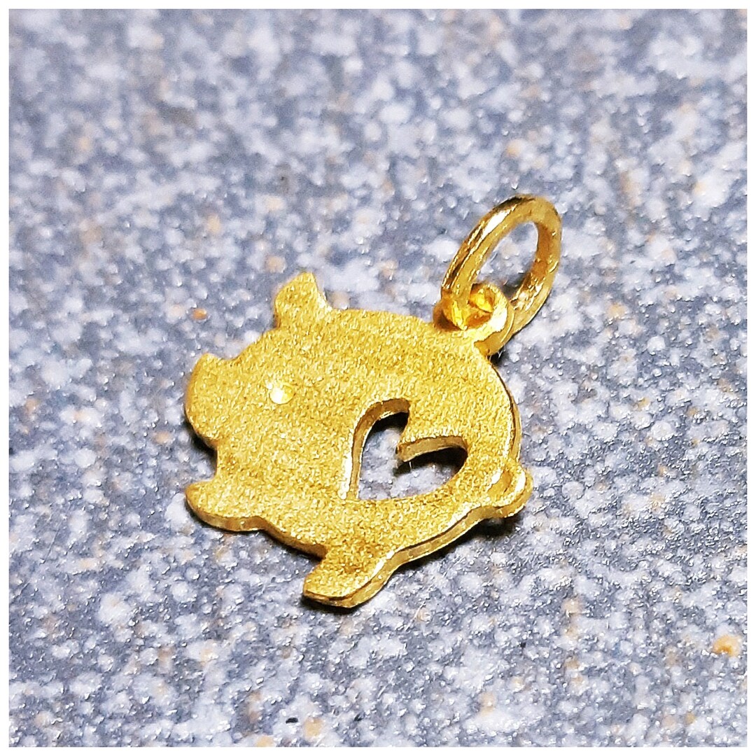 24k/22k Solid Gold Pig Pendant 999/916 Heart Piggy by Estherleejewel 2 ...