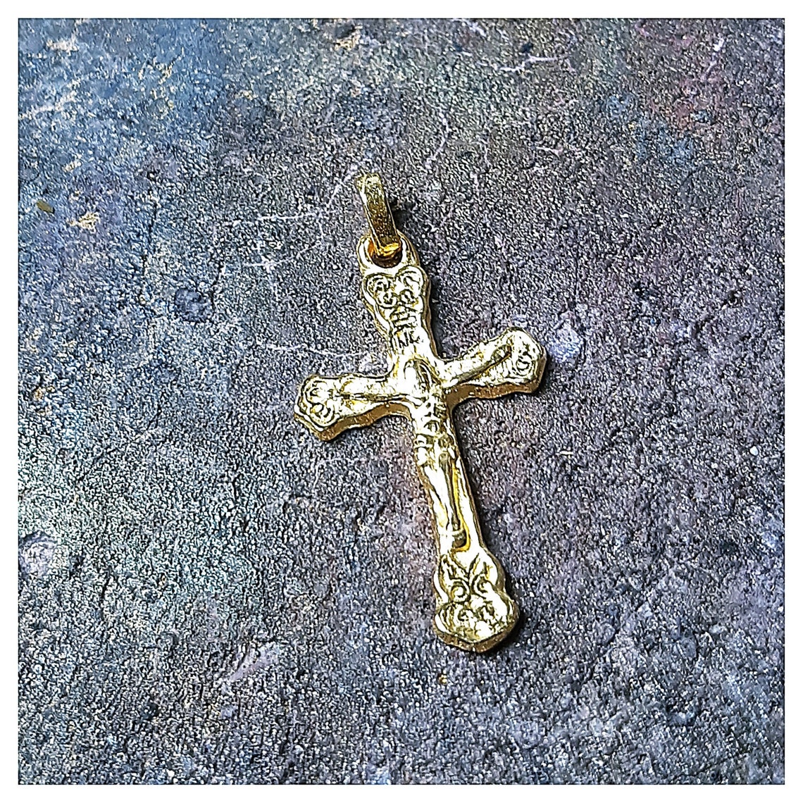24k Solid Gold Crucifix Cross Pendant Pure Gold Pc4 by | Etsy