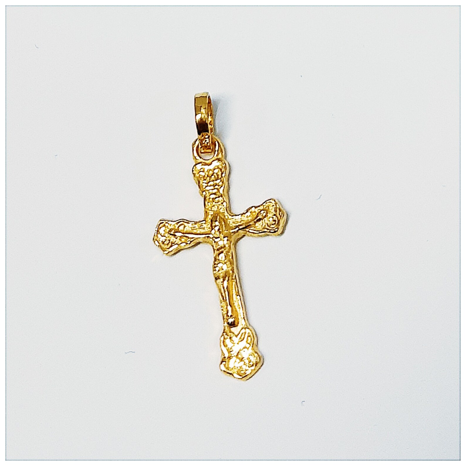 24k Solid Gold Crucifix Cross Pendant Pure Gold Pc4 by - Etsy