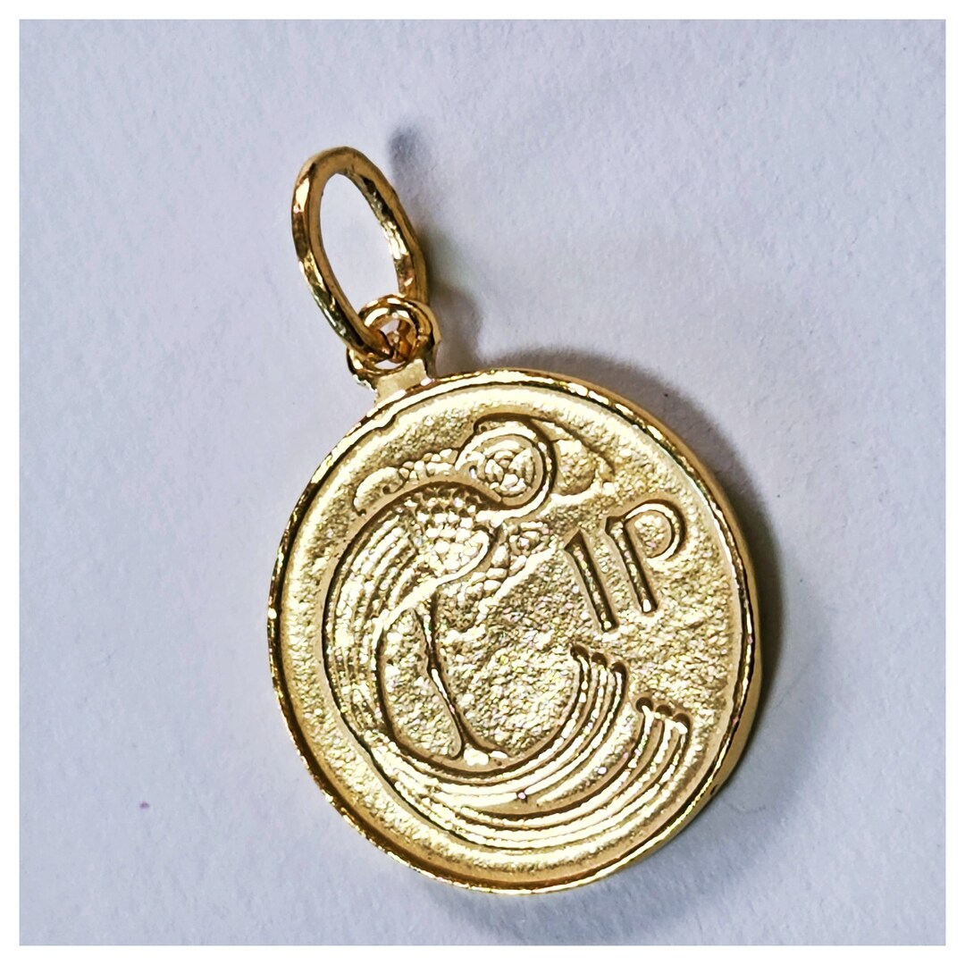 24k Solid Gold 14k Gold Ireland Coin Peacoak and Harp Pendant 999 by ...