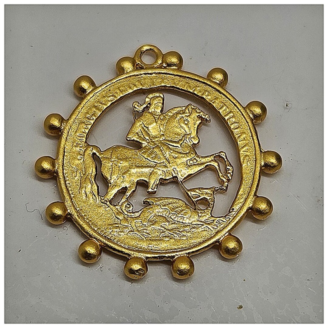 24k Solid Gold Vintage Saint George Pendant 8.6 Grams 999 Purity by ...