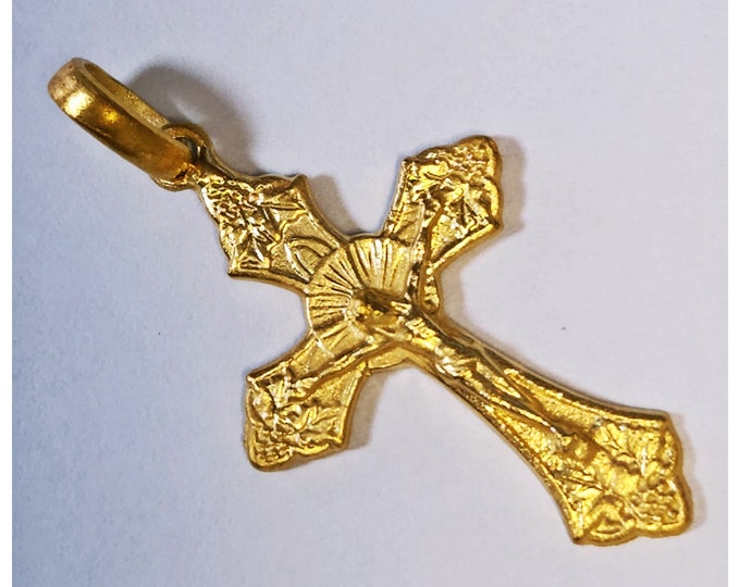 24k Solid Gold Cross Crucifix Pendant 999 Purity Pc28 by Estherleejewel ...