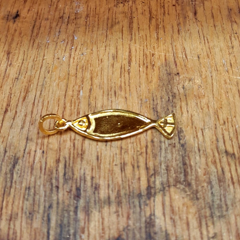 24k Solid Gold Ichthus Christian Fish Pendant 999 Free - Etsy