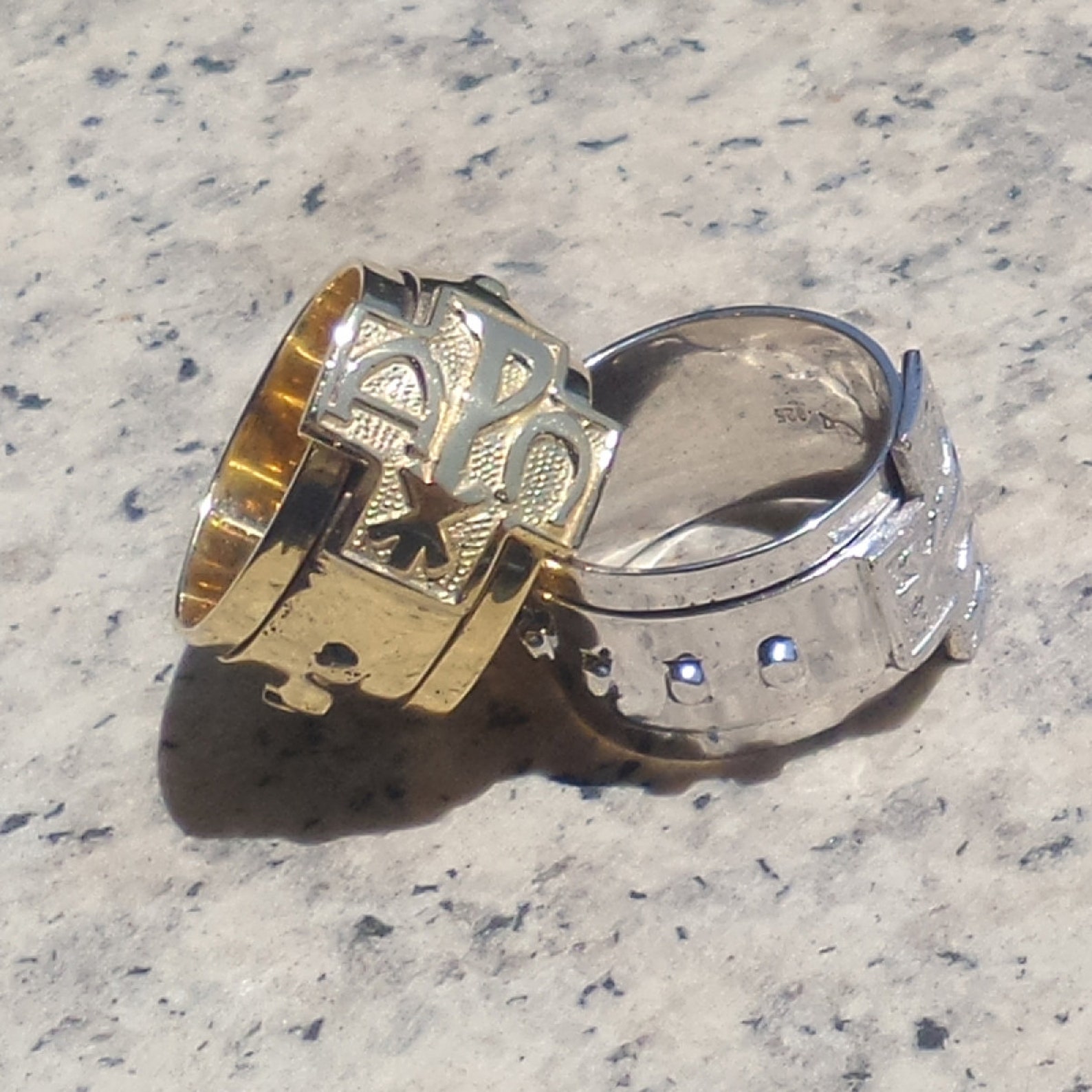 14k Solid Gold / 925 Silver Catholic rosary Alpha & Omega | Etsy