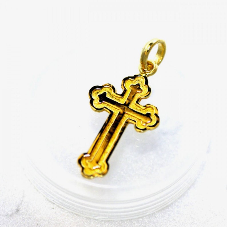 24k Solid Gold Cross Pendant B 999 Purity by Estherleejewel - Etsy