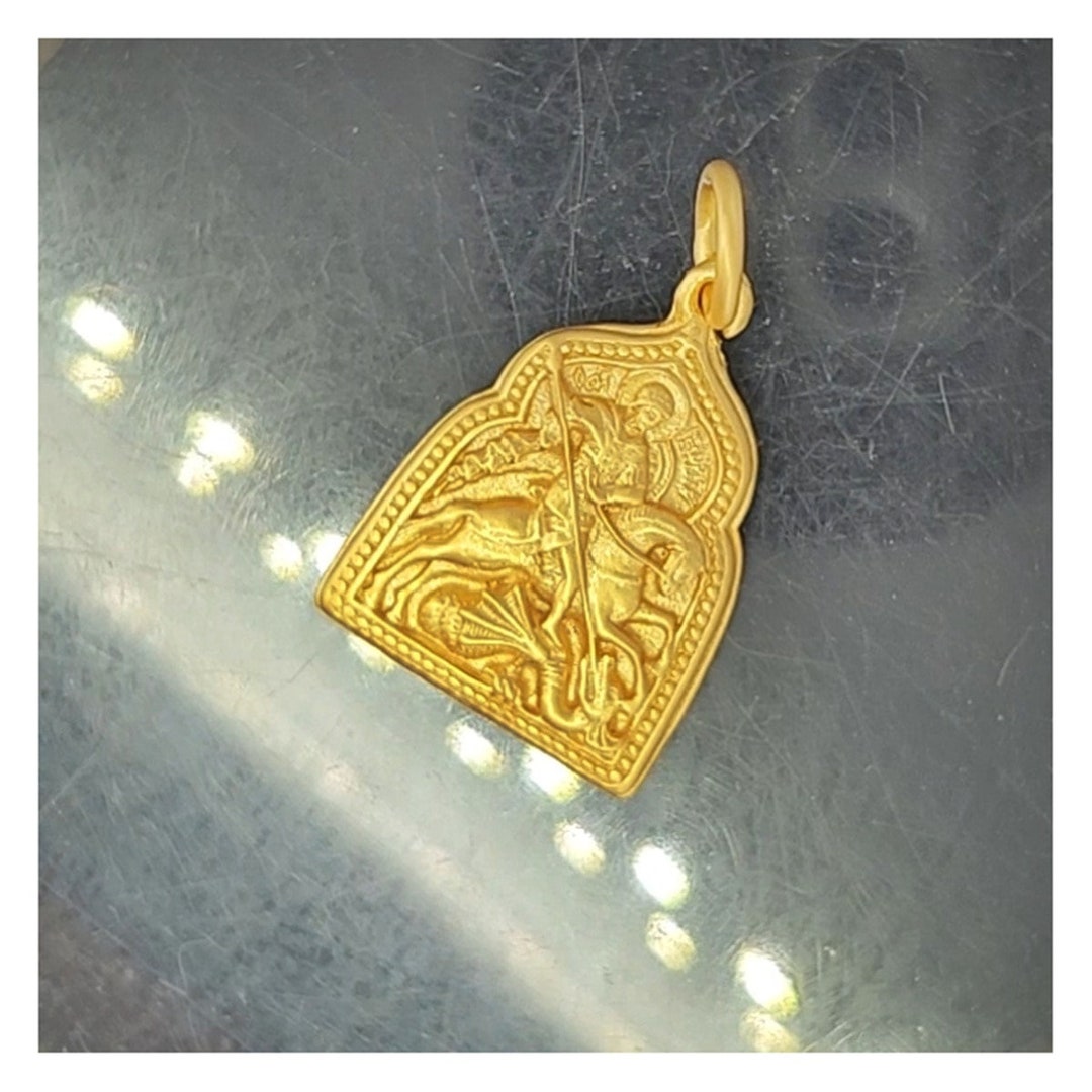 24k Solid Gold Saint George Pendant 10 Grams 999 Purity by ...