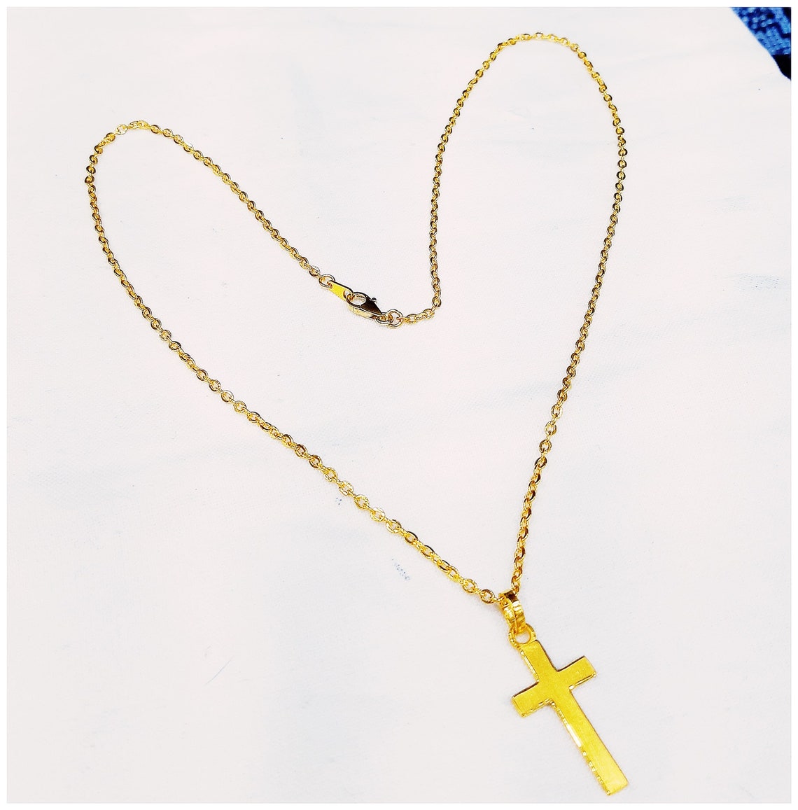 24k solid gold cross pendant pure gold by estherleejewel | Etsy