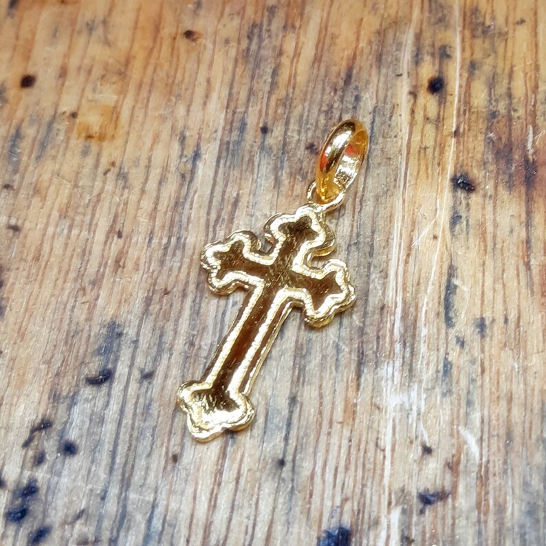 24k Solid Gold Cross Pendant B 999 Purity by Estherleejewel - Etsy