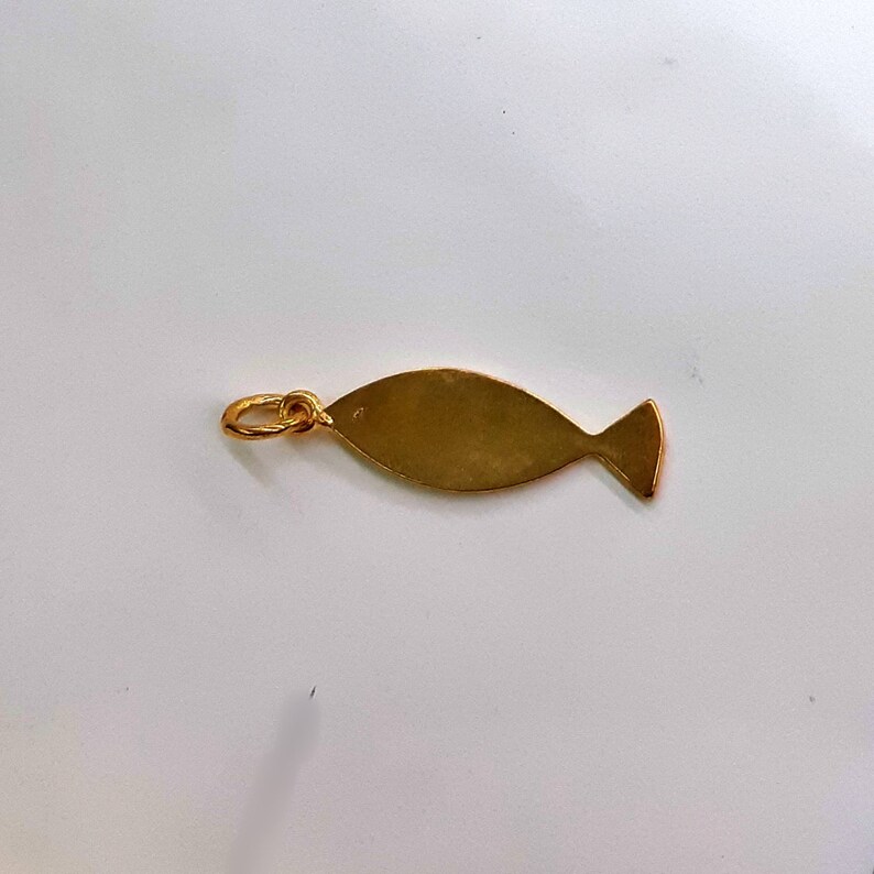 24k Solid Gold Ichthus Christian Fish Pendant 999 Free - Etsy