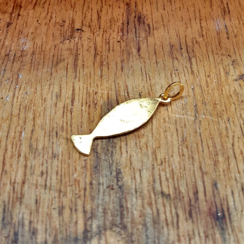 24k Solid Gold Ichthus Christian Fish Pendant 999 Free - Etsy