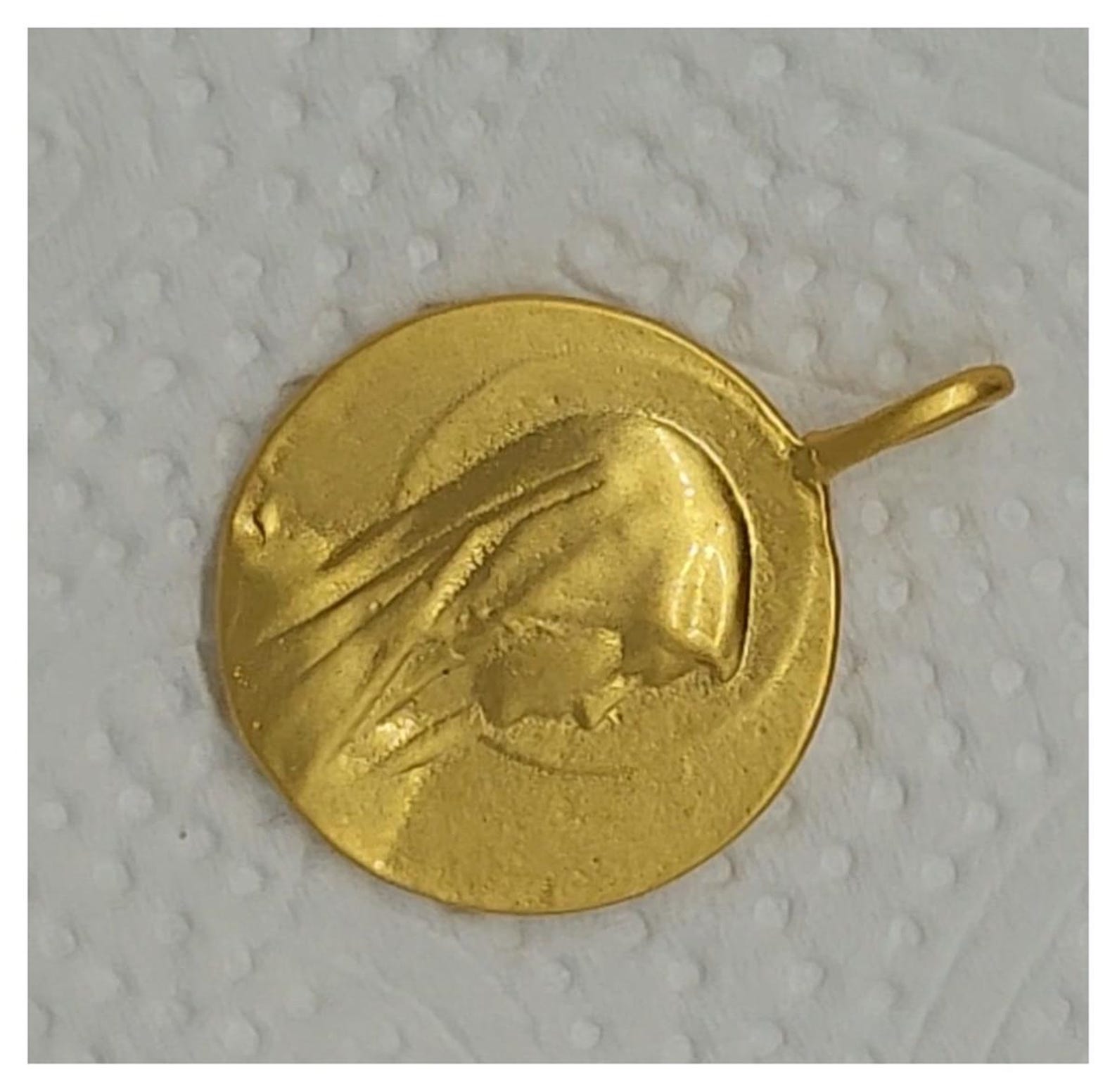 24k Solid Gold Mother Mary Pendant French Vintage 999 Purity by ...