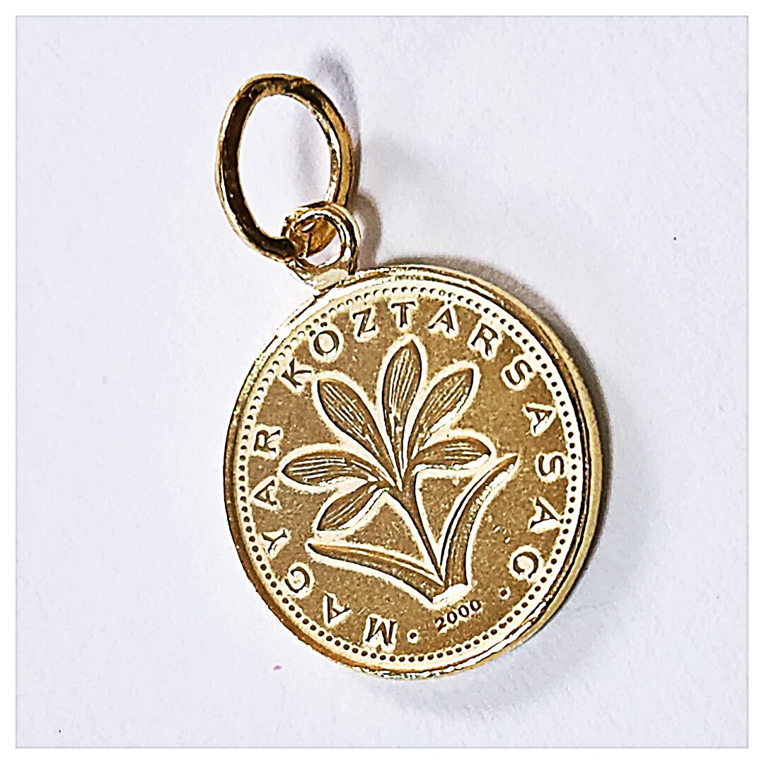 24k Solid Gold Hungary Coin Crocus Flower Pendant 999 Purity by ...