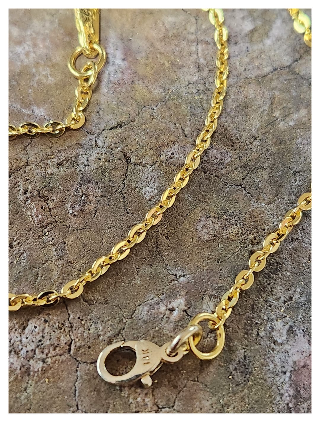 24k Solid Gold Necklace Chain 17 Inch - Etsy