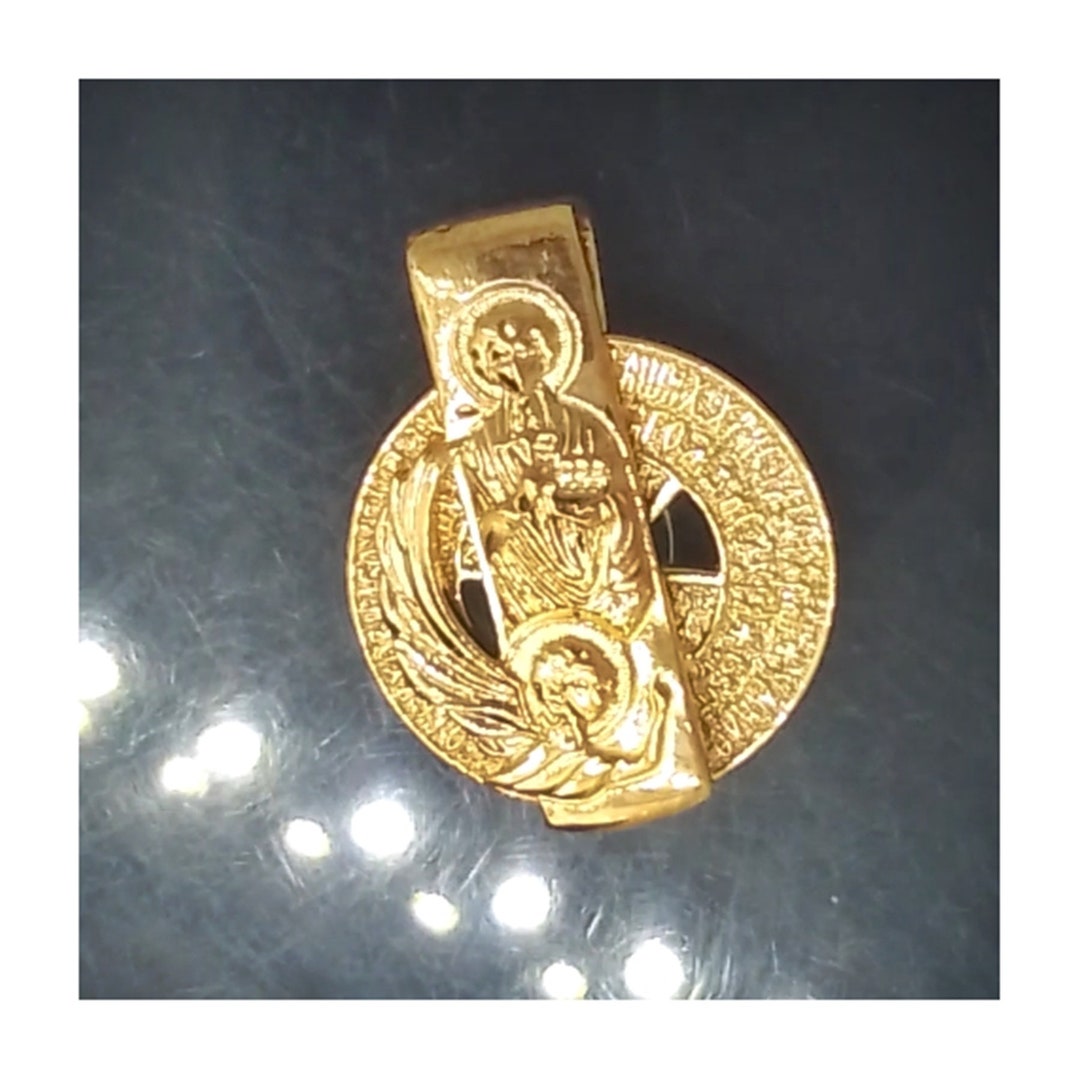 24k Solid Gold Circled Prayer of Angels Pendant 11 Gram 999 Purity by ...