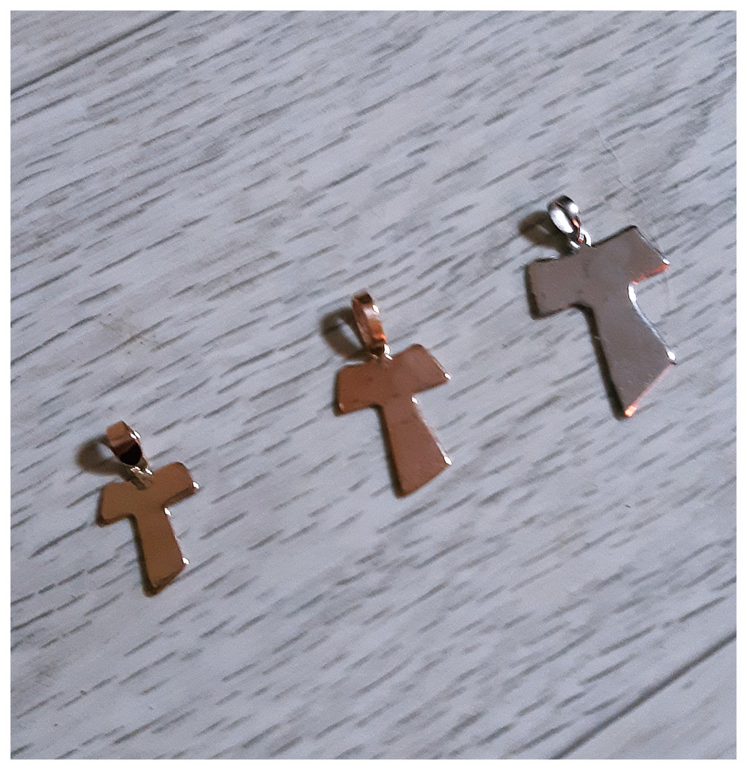 24k Gold/14k Gold Tau Cross Pendant Catholic Medal by Esther Lee - Etsy UK