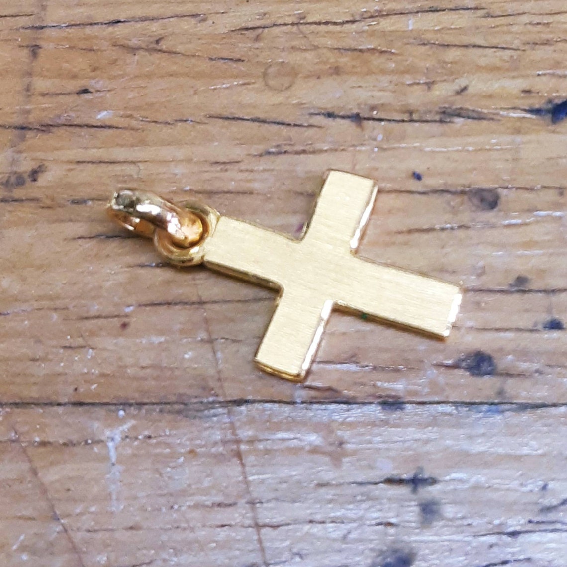24k Solid Gold Cross Pendant Pure Gold by Estherleejewel - Etsy