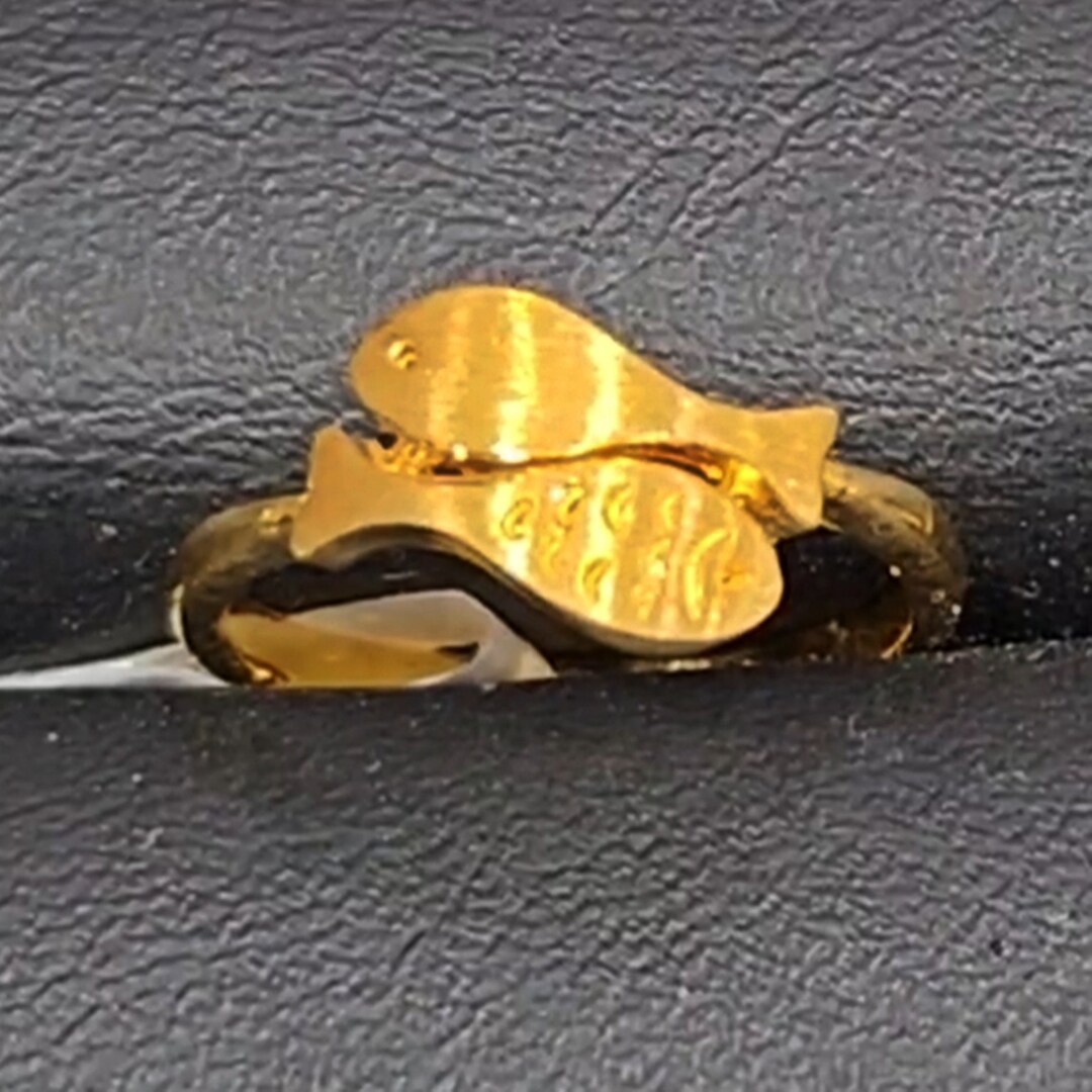 24k Solid Gold Ichthus Fish Ring 999 3.7gram - Etsy