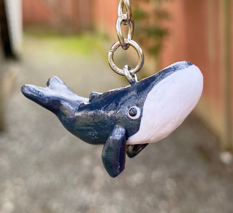 Handmade Humpback Whale Keychain Humpback Whale Bag or Purse Charm Cute ...