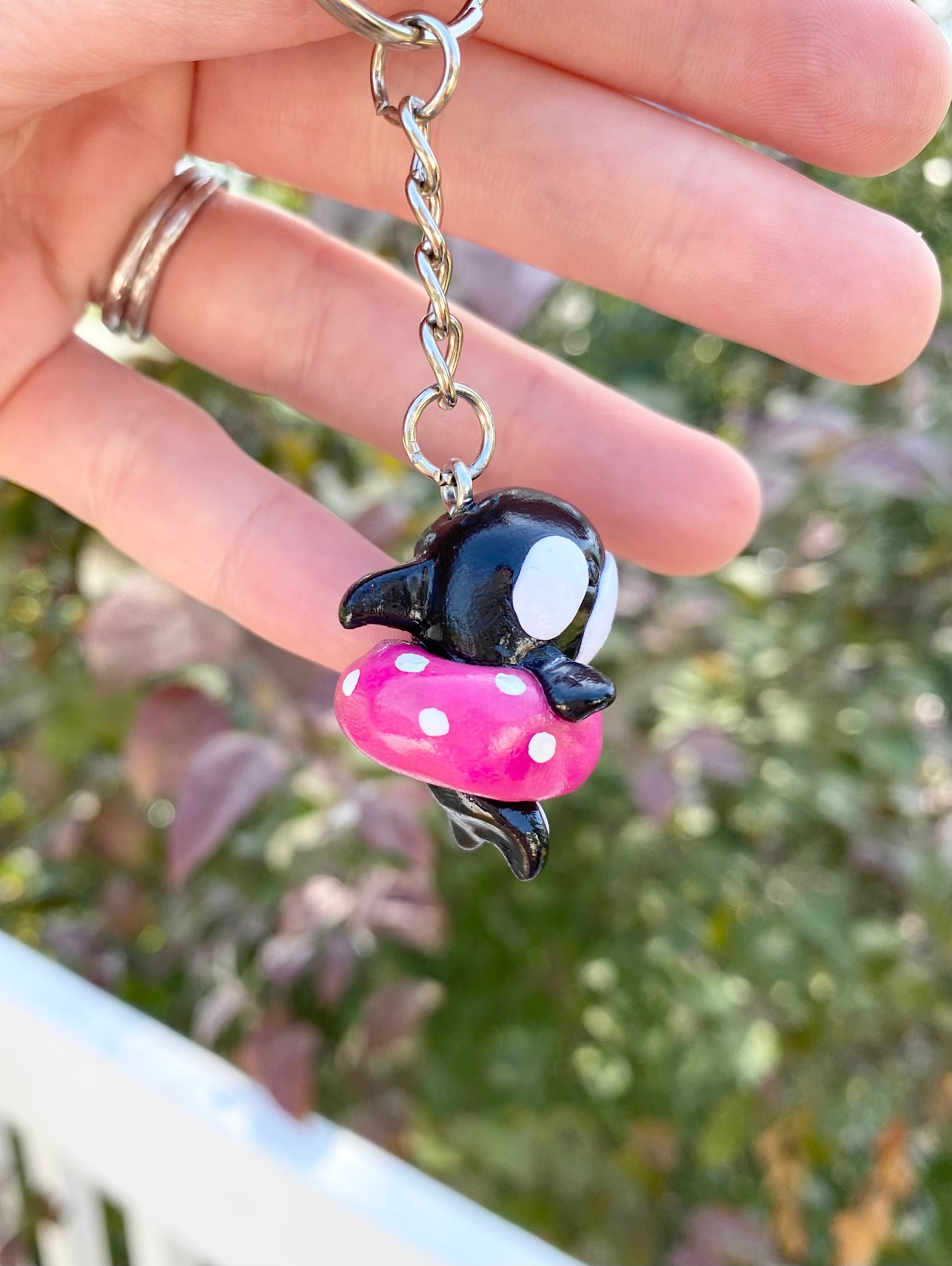 Orca Whale in a Pool Floatie Keychain - Etsy