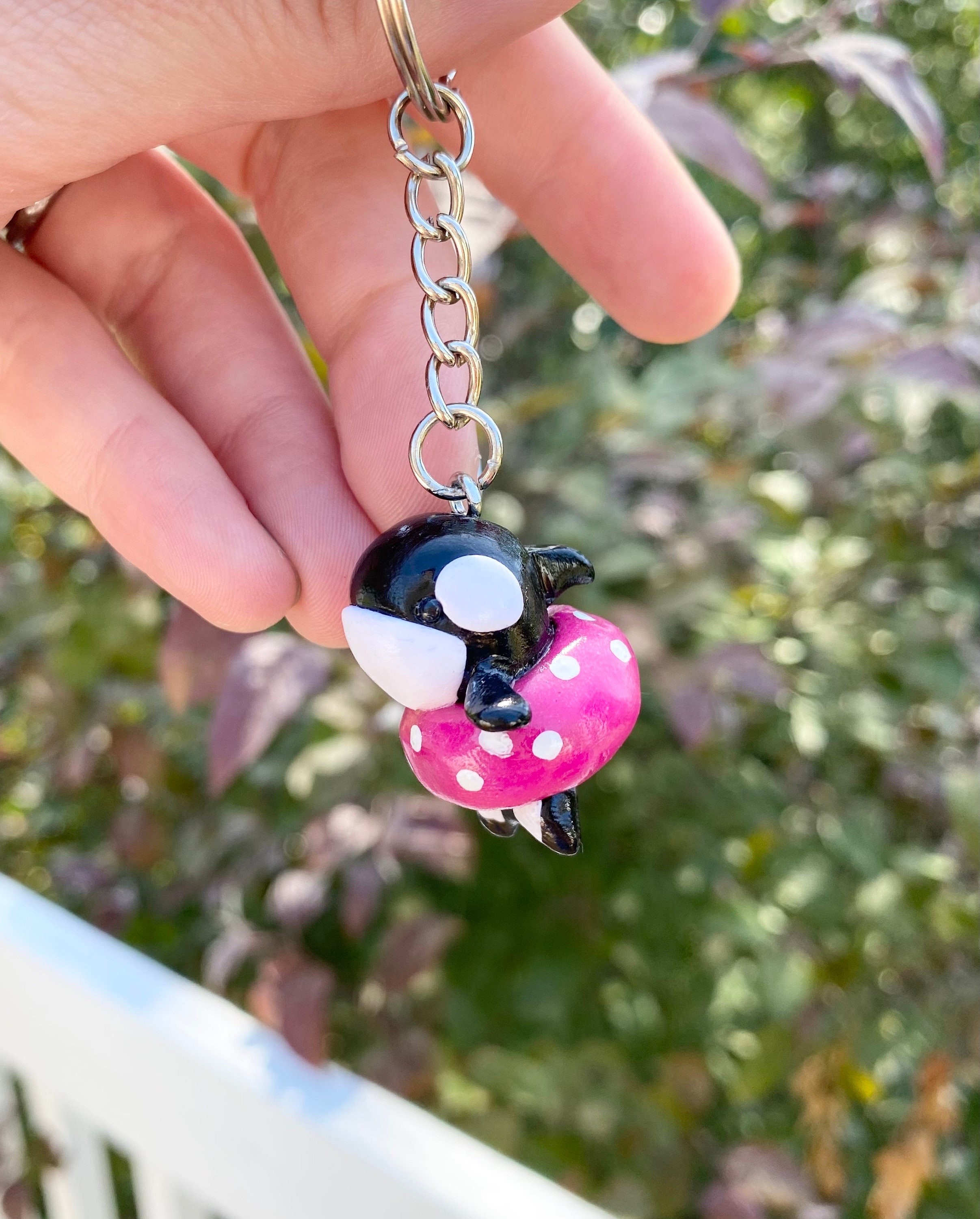 Orca Whale in a Pool Floatie Keychain - Etsy