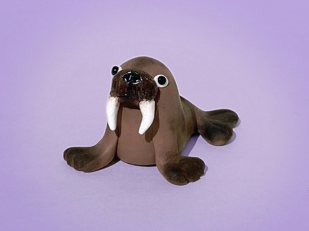 Miniature Walrus Polymer Clay Desk Friend! - Etsy