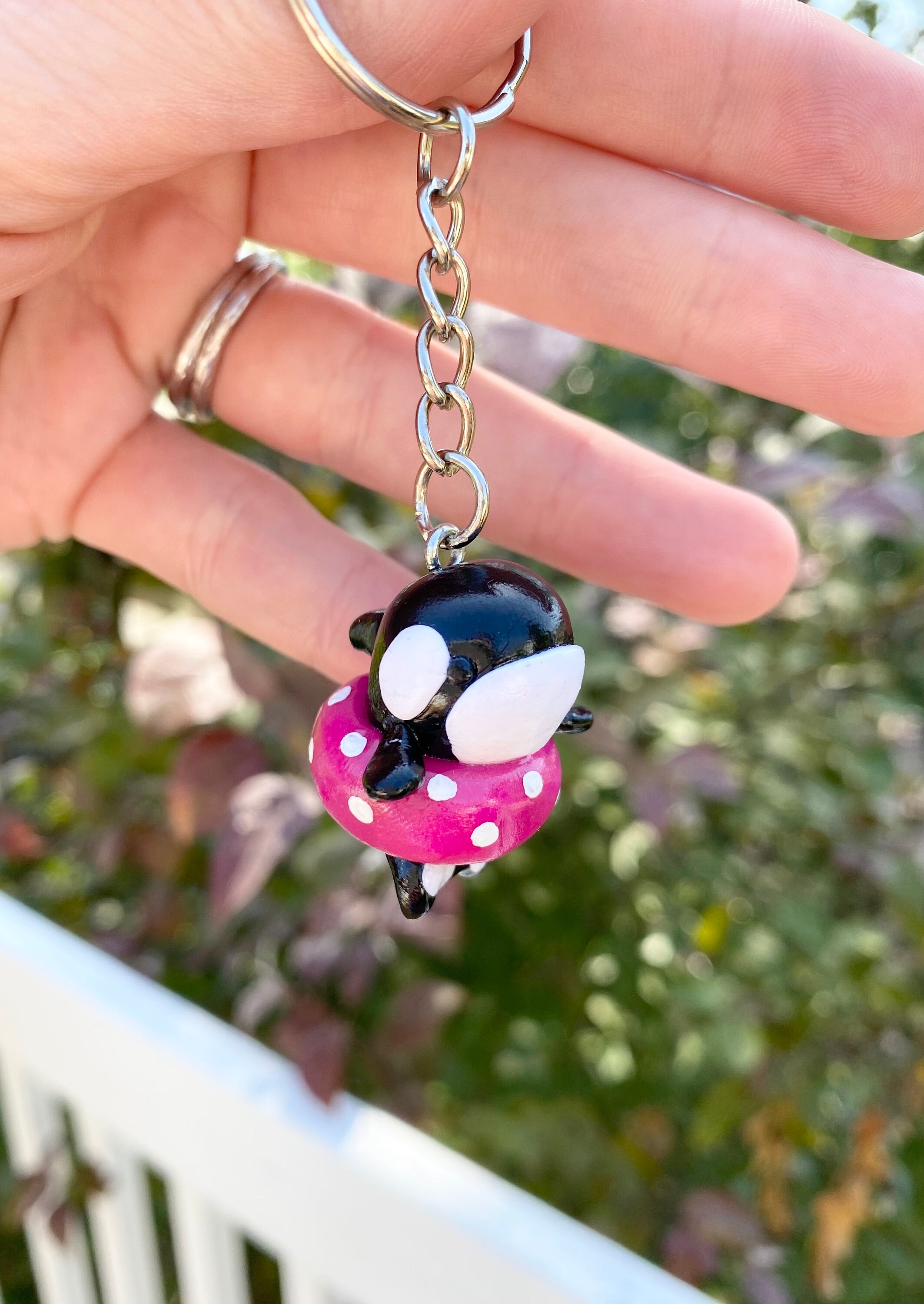 Orca Whale in a Pool Floatie Keychain - Etsy