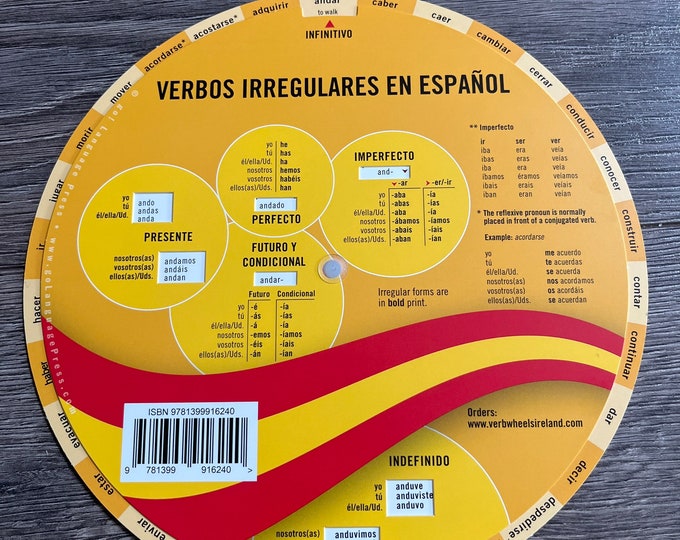 Rueda de verbos en español - Etsy España