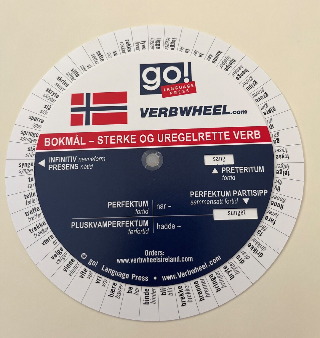Norwegian Irregular Verb Wheel/ Bokmål- Steele Og Uregelrette Verb - Etsy