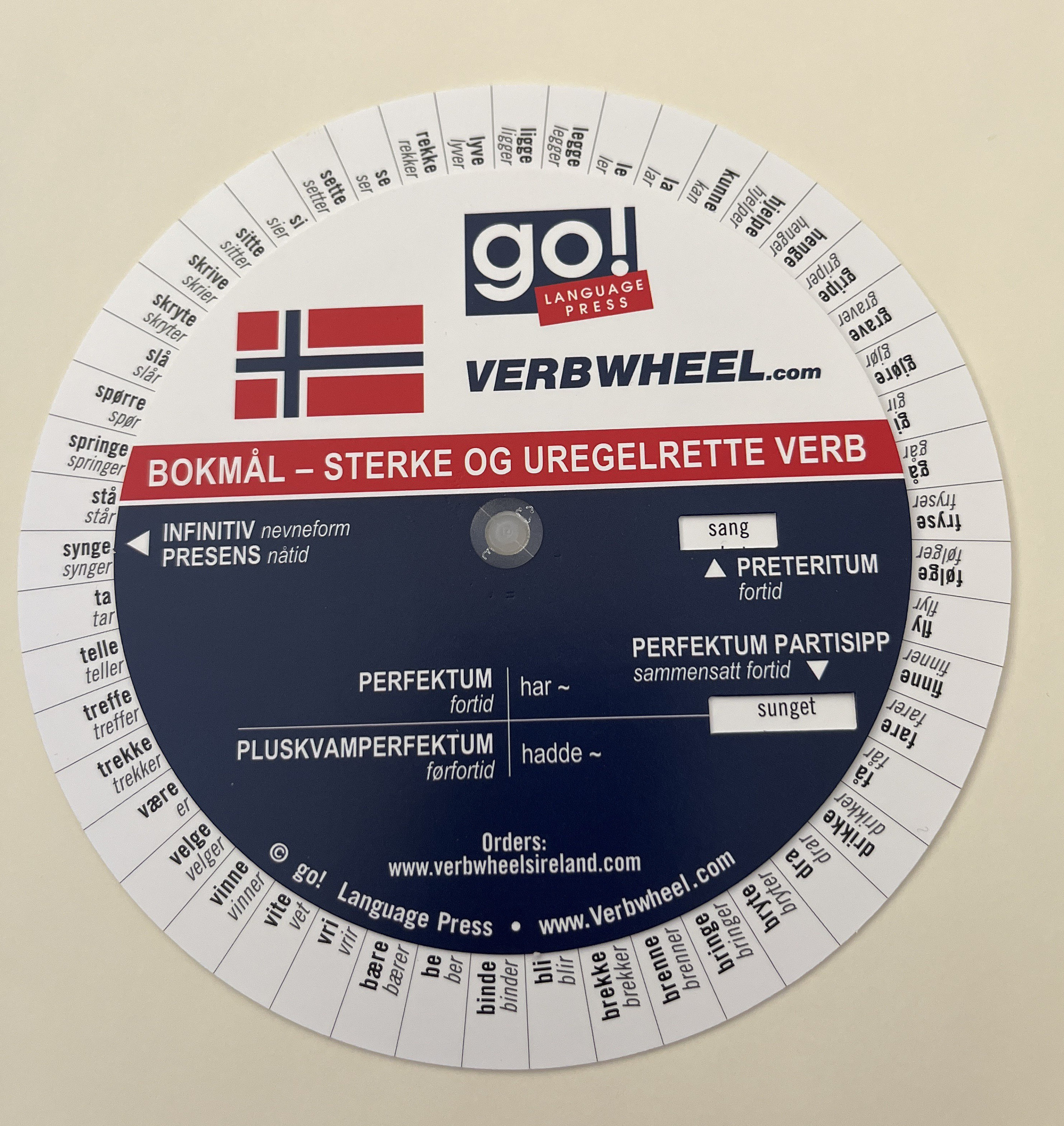Norwegian Irregular Verb Wheel/ Bokmål- Steele Og Uregelrette Verb - Etsy
