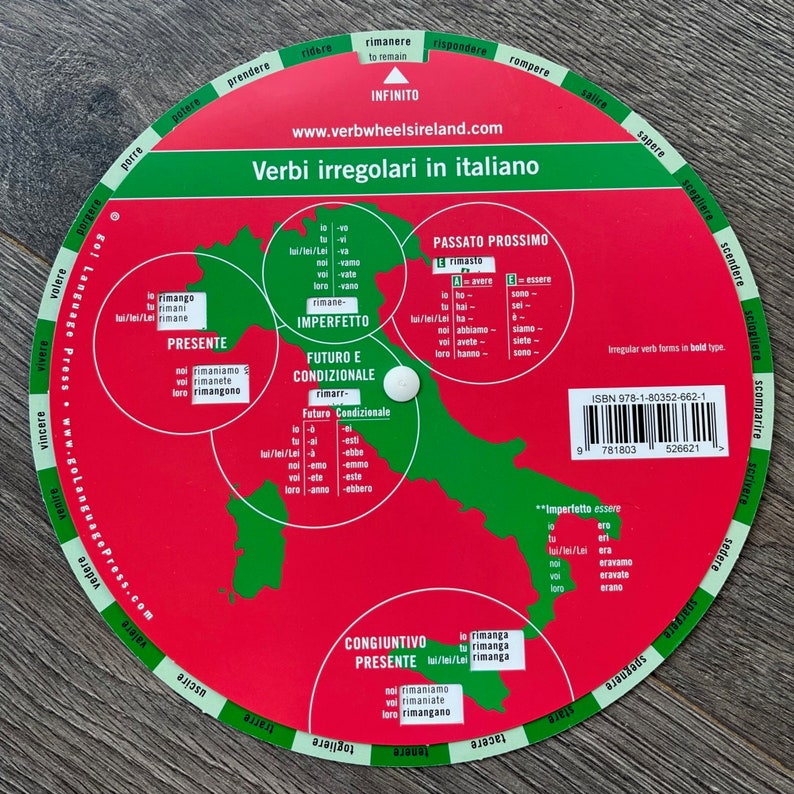 Italian Verb Wheel-english & Italian Bilingual - Etsy Australia