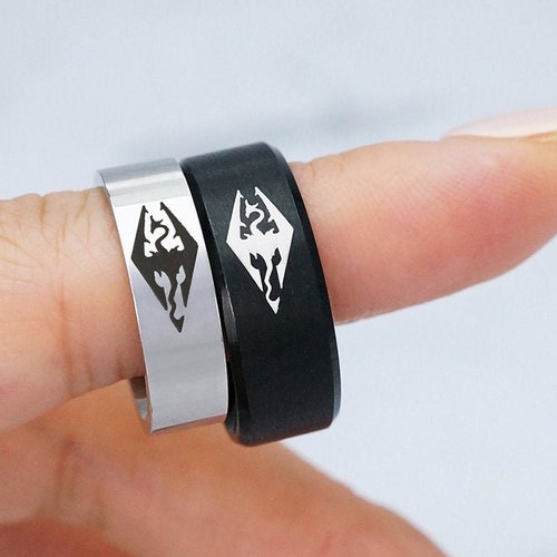 Skyrim Dragon Rings Couple Rings the Elder Scrolls V: Skyrim - Etsy