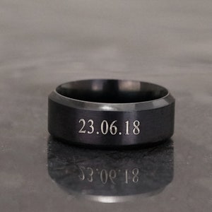 Custom Date Ring for Men Personalized Memorial Band Larger - Etsy