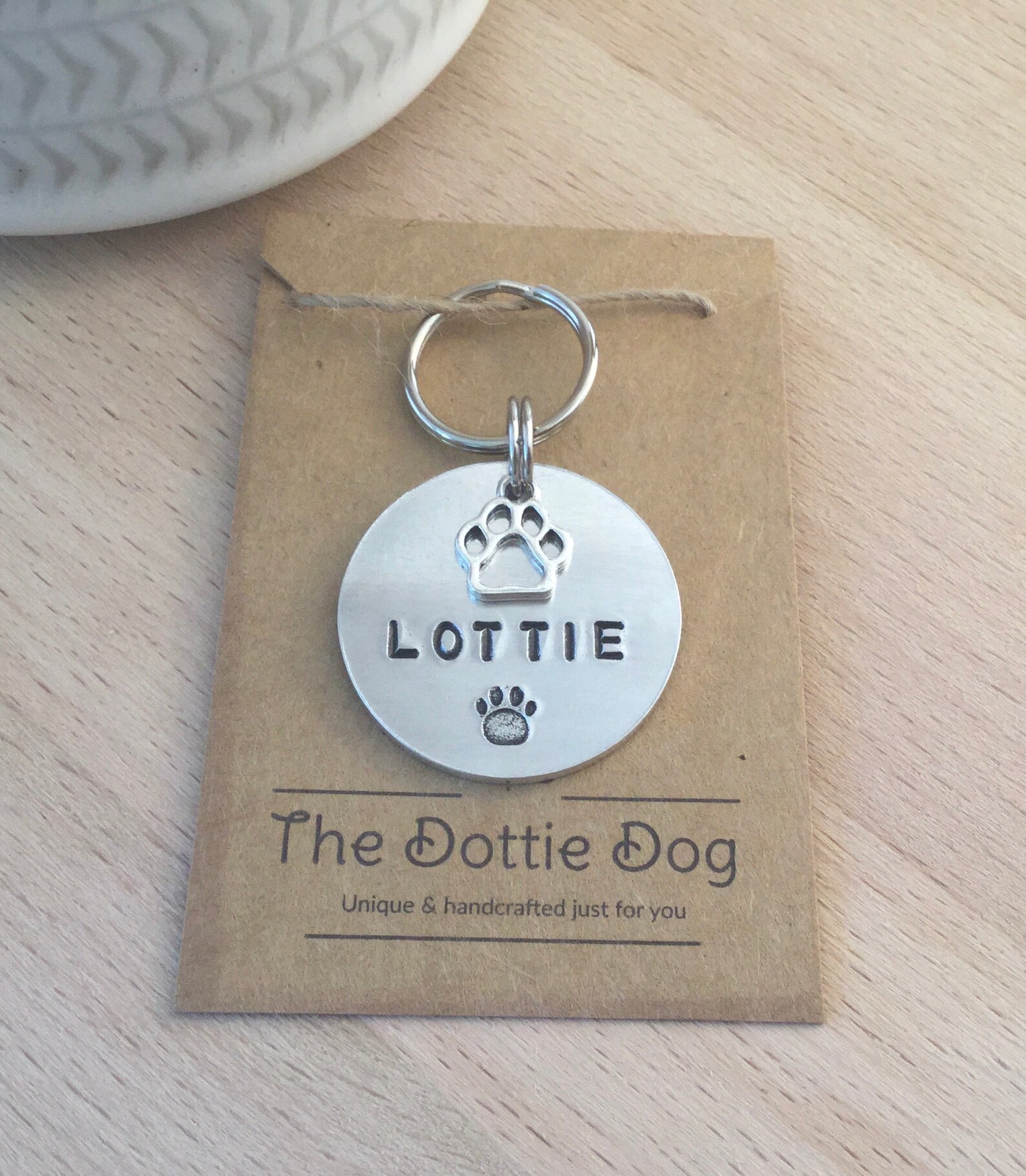 Dog Tag Personalised Dog Paw Hand Stamped Dog ID Tag Aluminium | Etsy
