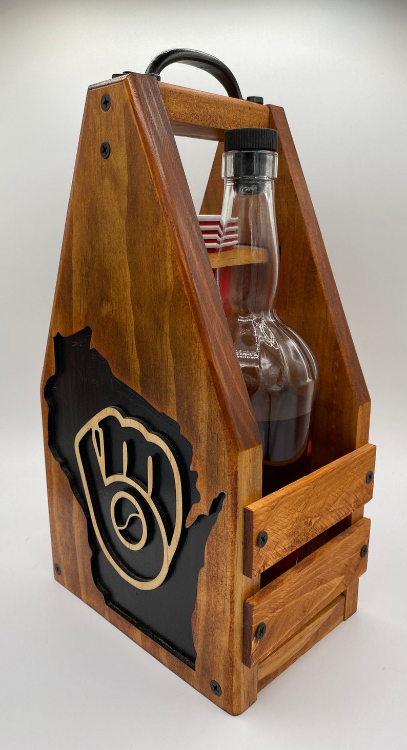Wooden Milwaukee Brewers Booze Liquor Carrier - Etsy