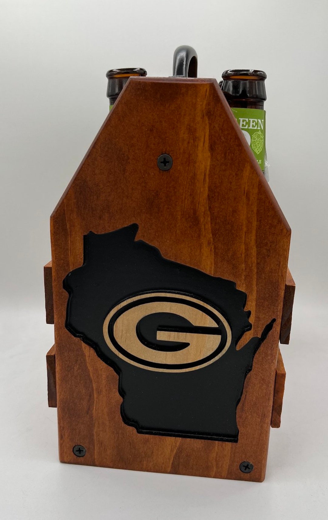 Wooden Green Bay Packers Beer Carrier - Etsy