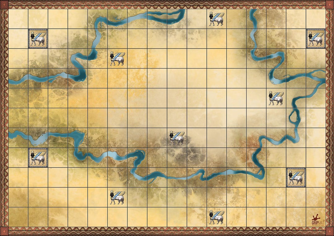 23" X 16.25" Tigris and Euprates Double-sided 1-2 / 3-4 Player Mat ...