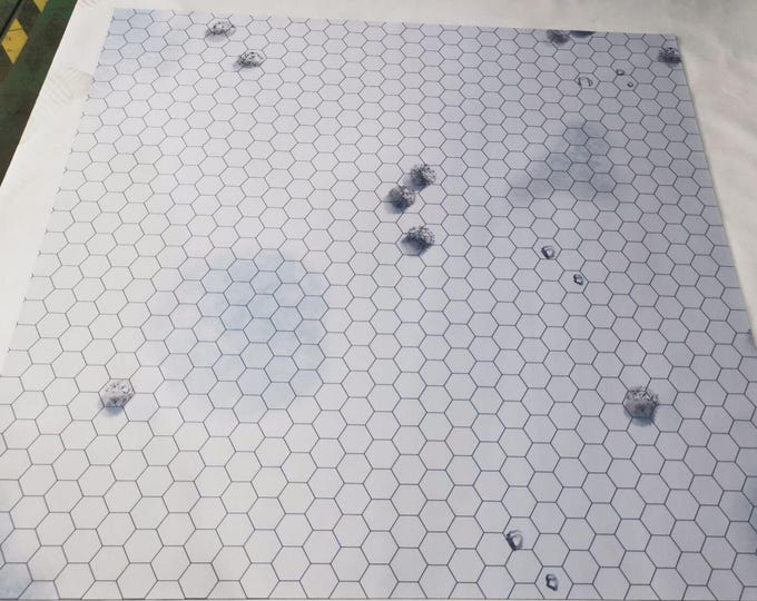 Gaming Playmat - Water - Hex Grid, Options 1", 1.5", 1.75" (AF ...