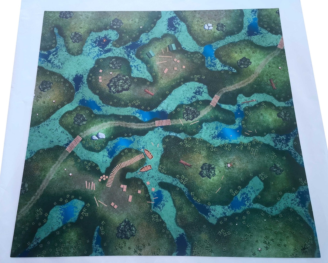 Swamp Play Mat / Gripmat Multiple Sizes! Perfect for 40k, Miniatures ...